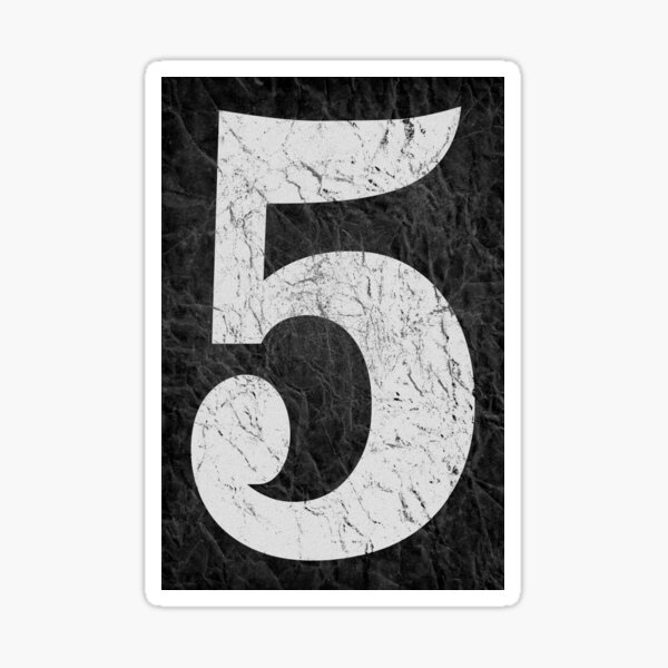 "Illustration - Number 5 in shabby vintage style" Sticker by ...
