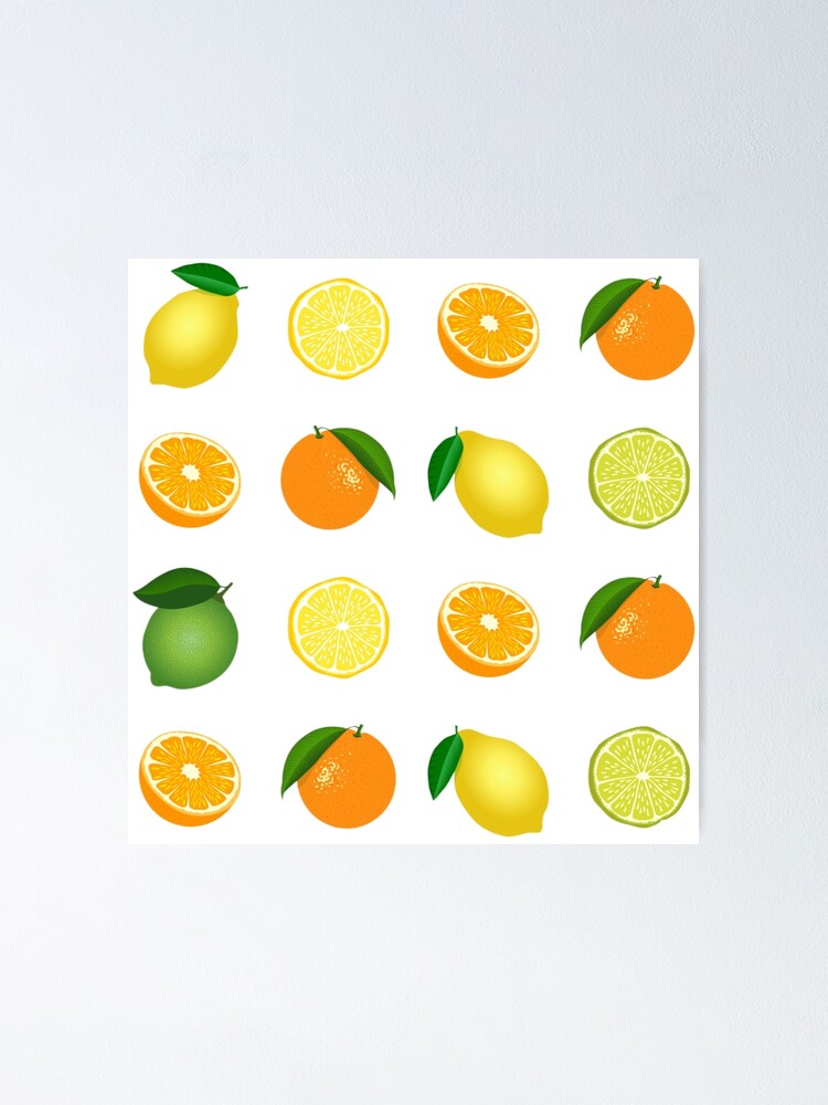 "fruits stickers,citrus stickers" Poster for Sale by boci9 | Redbubble