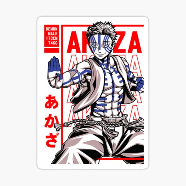"Akaza" Sticker for Sale by lekimnn | Redbubble
