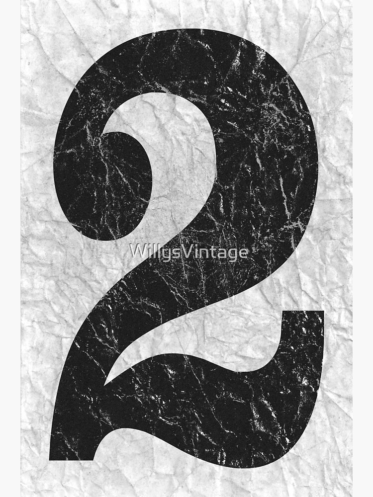 "Illustration - Number 2 in shabby vintage style" Sticker for Sale by ...