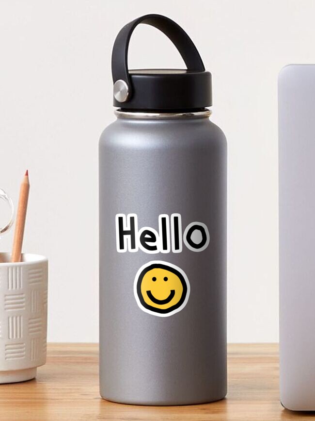 "Hello with Smiley Face" Sticker for Sale by ellenhenry | Redbubble