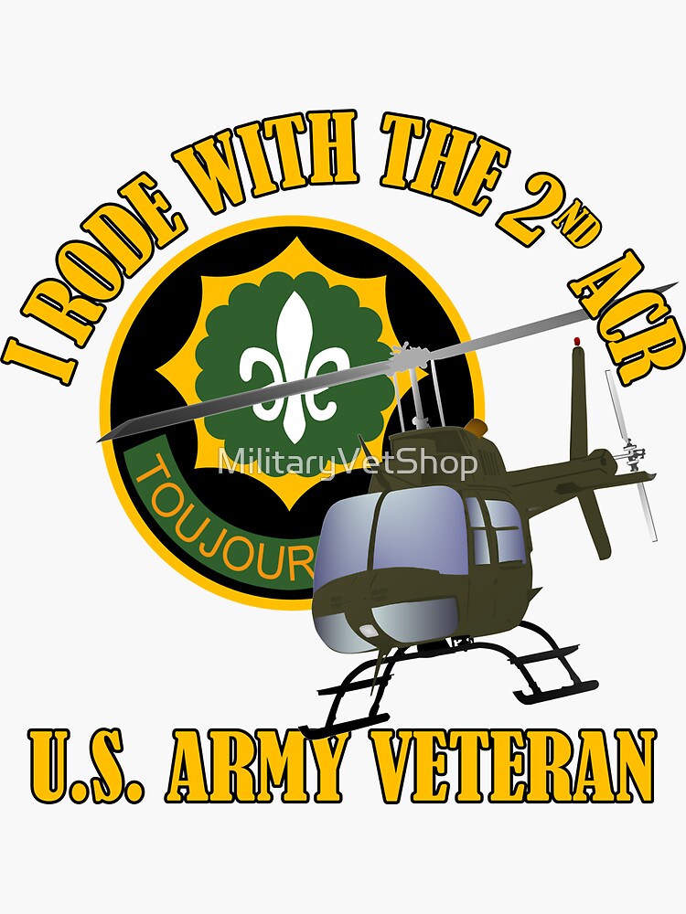 "I rode with the 2nd ACR" Sticker for Sale by MilitaryVetShop | Redbubble