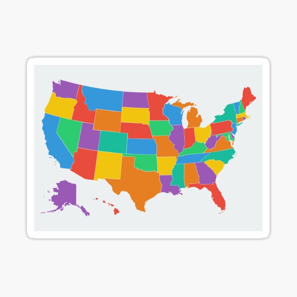 "United States Map" Sticker for Sale by linesandcolors | Redbubble