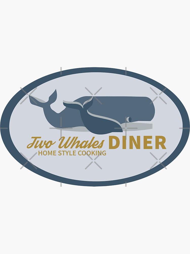 "Two Whales Diner Shirt" Sticker for Sale by fandemonium | Redbubble