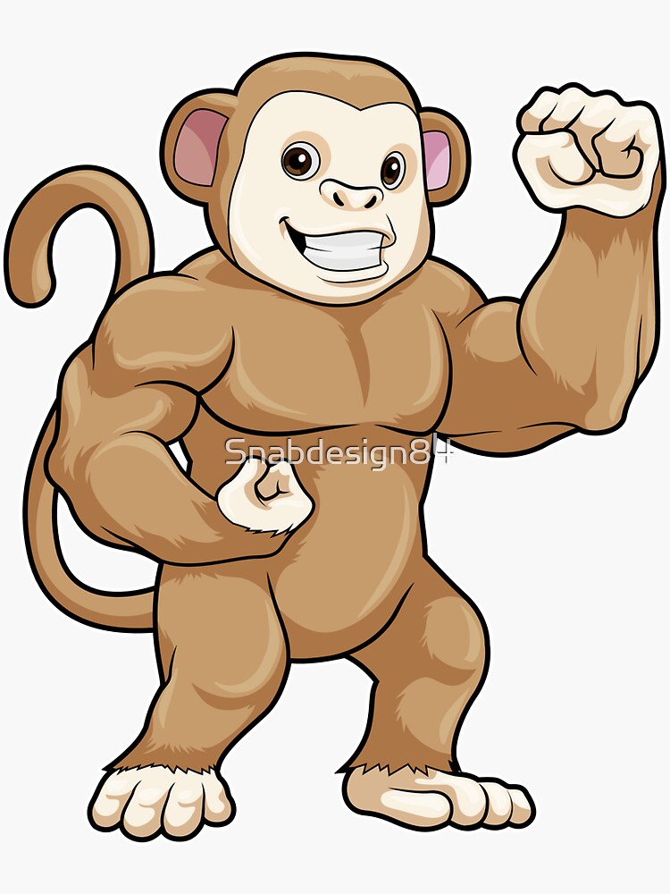 "Monkey as Bodybuilder at Bodybuilding" Sticker by Snabdesign84 | Redbubble