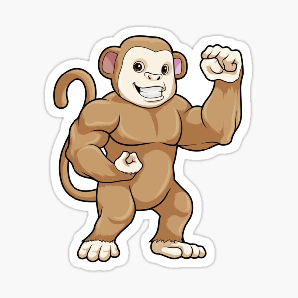 "Monkey as Bodybuilder at Bodybuilding" Sticker by Snabdesign84 | Redbubble