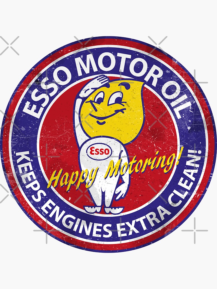 "Esso Happy Motoring vintage sign" Sticker for Sale by Ploxd | Redbubble