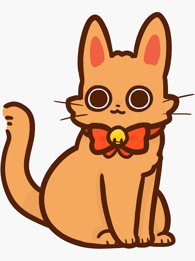 "Cute Indie Cat Big Eyes" Sticker for Sale by PFCustomization | Redbubble