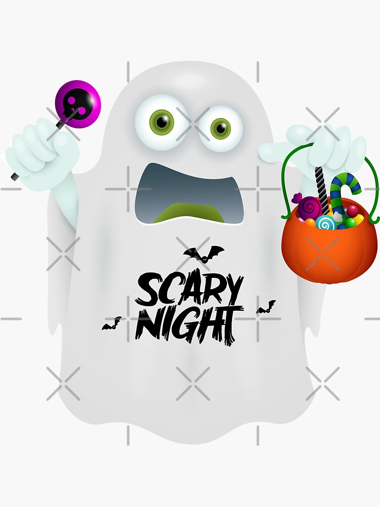 "Scary Night Monster Halloween" Sticker for Sale by youneik | Redbubble
