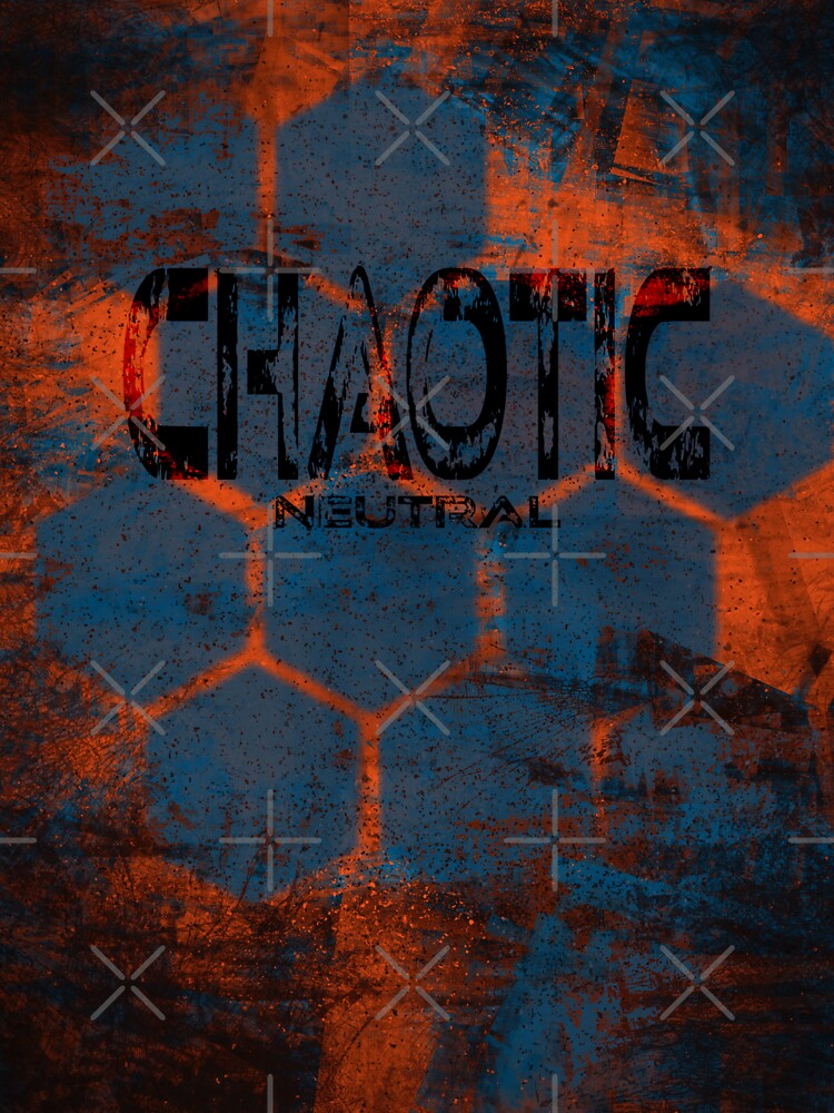 "Chaotic Neutral - Grunge orange and blue background" Sticker for Sale ...
