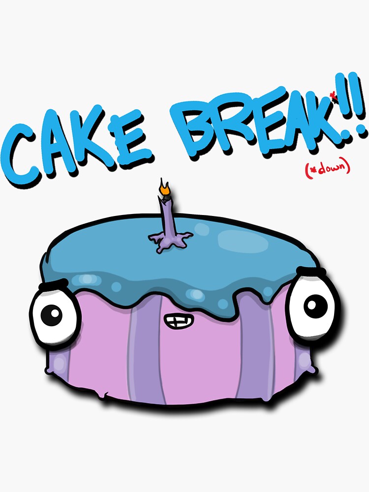 "CAKE BREAK (down)" Sticker by happypandaparty | Redbubble