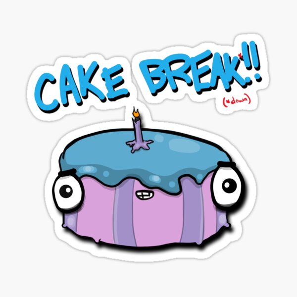 "CAKE BREAK (down)" Sticker by happypandaparty | Redbubble