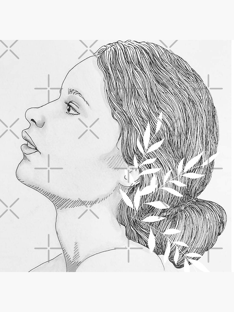 "Minimal woman profile ink with plant" Sticker for Sale by ...