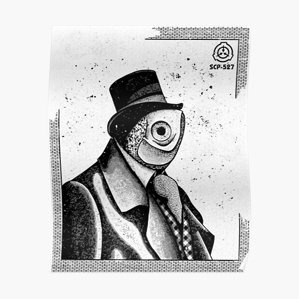 "SCP 527 Mr Fish, Black and White Texture" Poster for Sale by ...