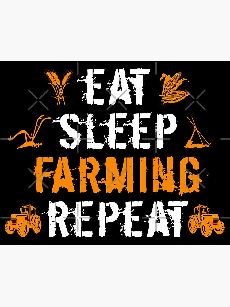 "Eat Sleep Farming Repeat" Sticker for Sale by frigamribe88 | Redbubble