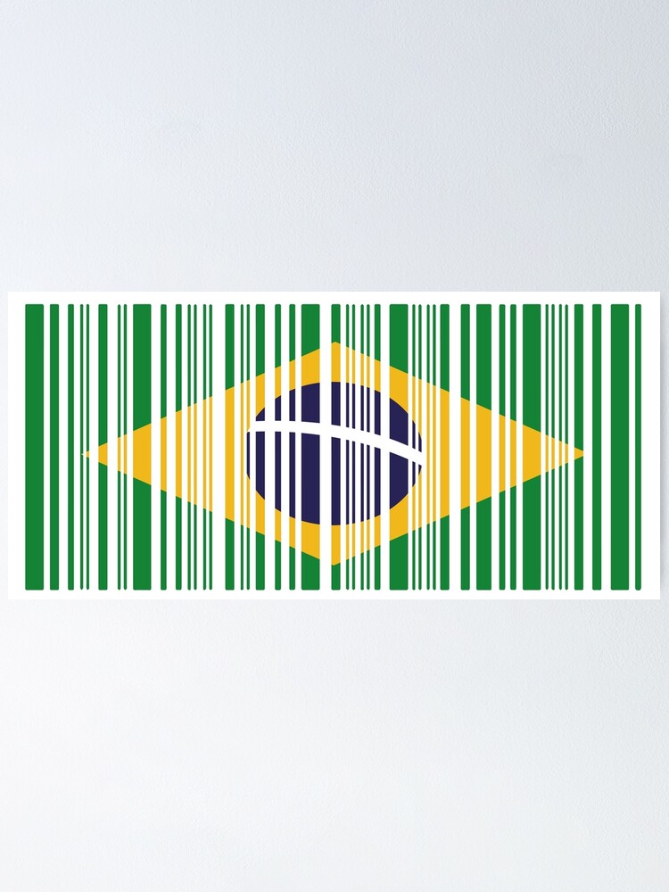 Póster «Copia de la bandera de código de barras MADE in Brazil» de ...