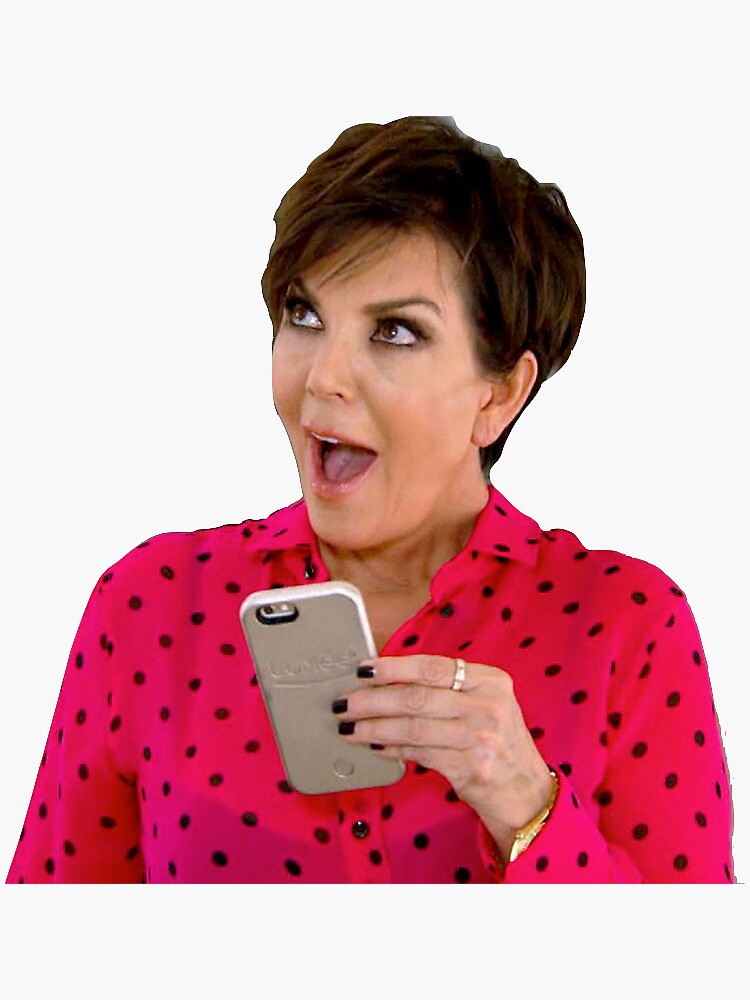 "shocked kris jenner" Sticker for Sale by virginiaviolet1 | Redbubble