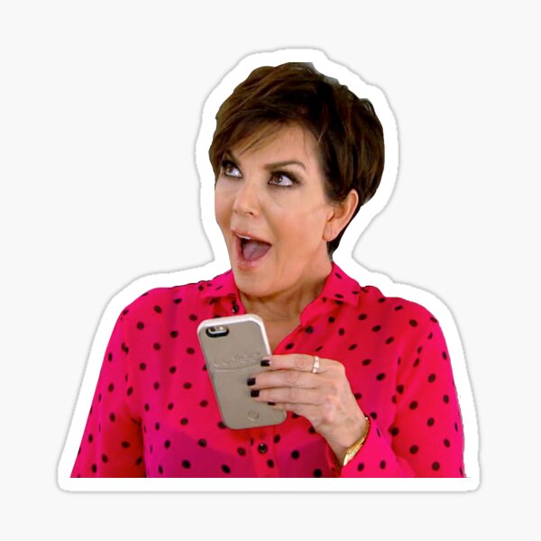 "shocked kris jenner" Sticker for Sale by virginiaviolet1 | Redbubble