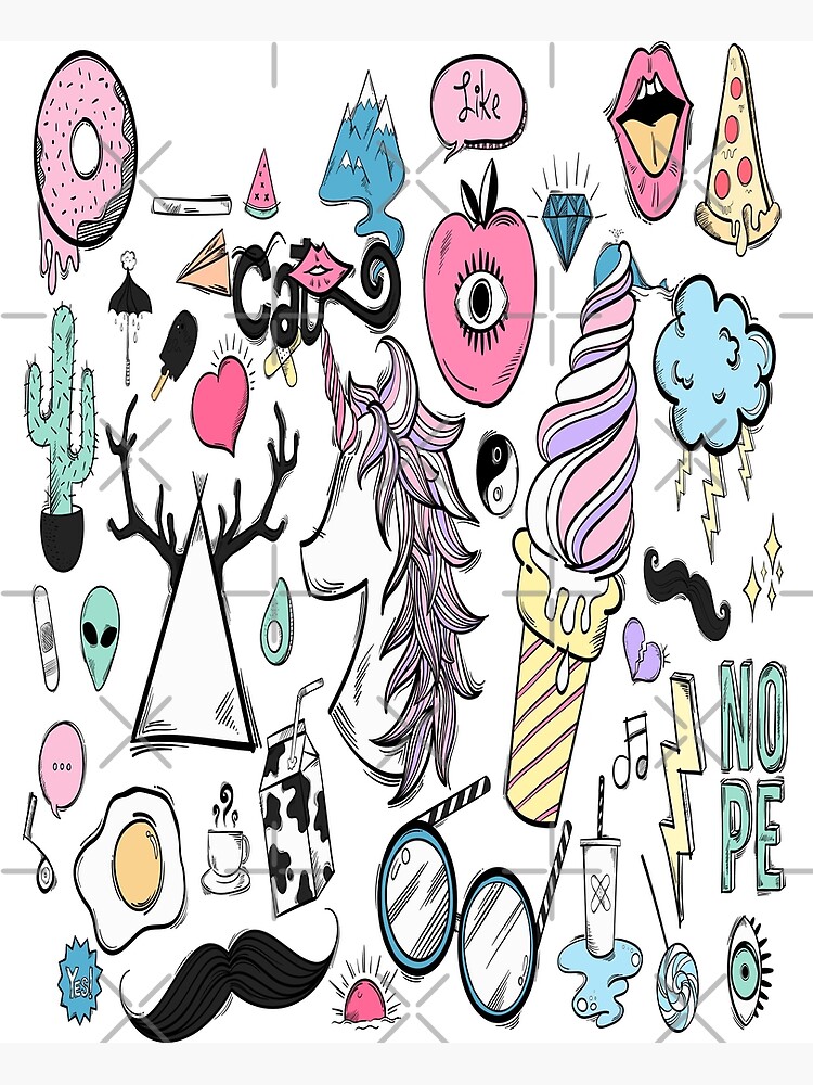 "set-cute-cool-icons" Poster for Sale by mazagane | Redbubble