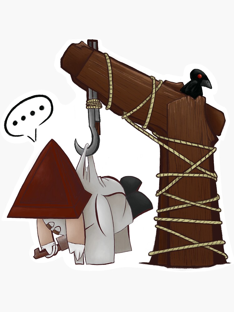 "Pyramid Head Hooked" Sticker by Mountain-Crow | Redbubble