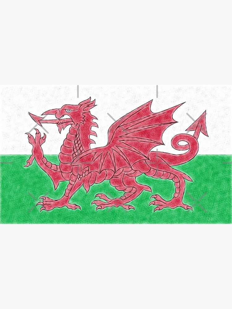 "Color Pencil Sketch Style Welsh Flag Wales Art" Photographic Print by ...