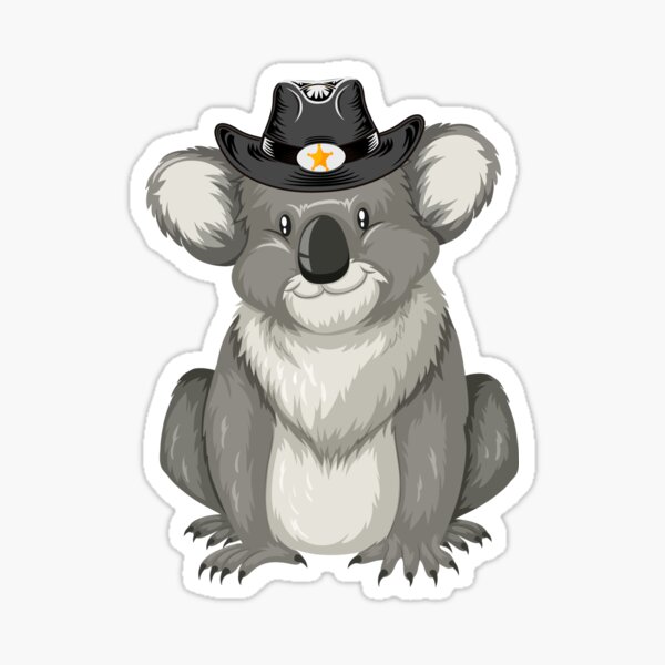 "koala with a cowboy hat" Sticker for Sale by daoudib | Redbubble