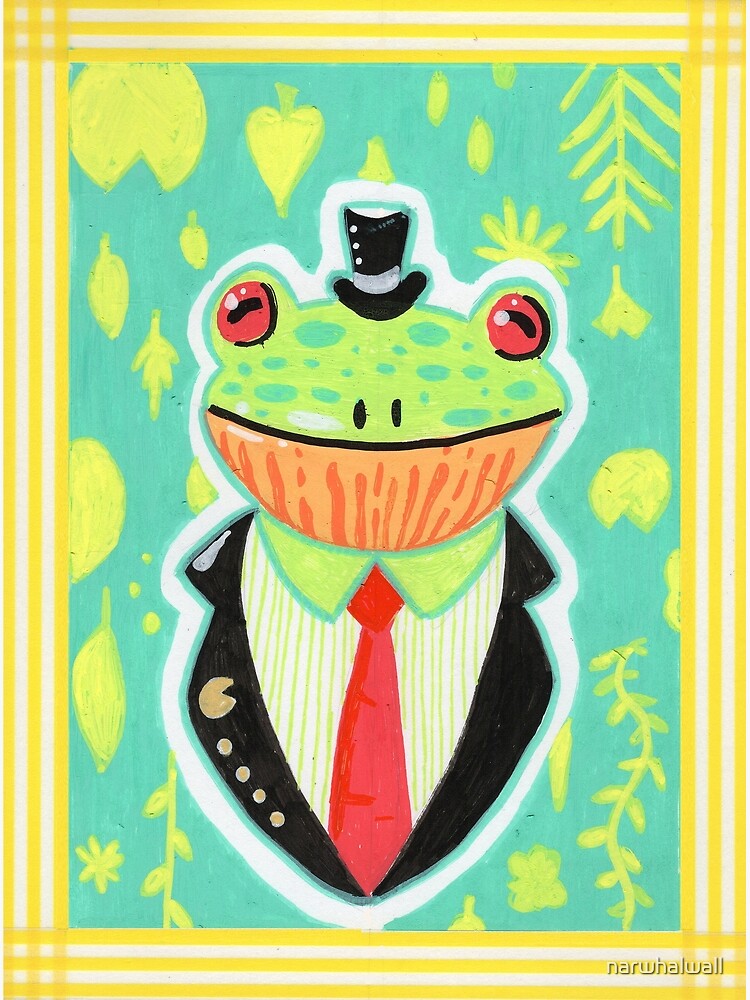 "Dapper Green Tree Frog Man in a Tuxedo" Poster for Sale by narwhalwall ...