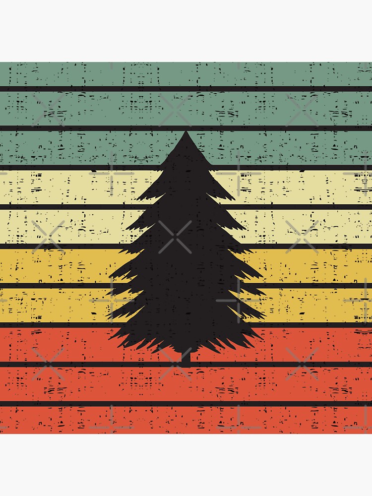 "sun vintage retro minimalist pine tree sunset design cute graphic cool ...