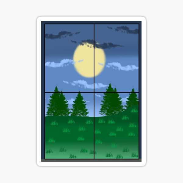 "Garden window view scenery" Sticker for Sale by LunaAngelRose | Redbubble