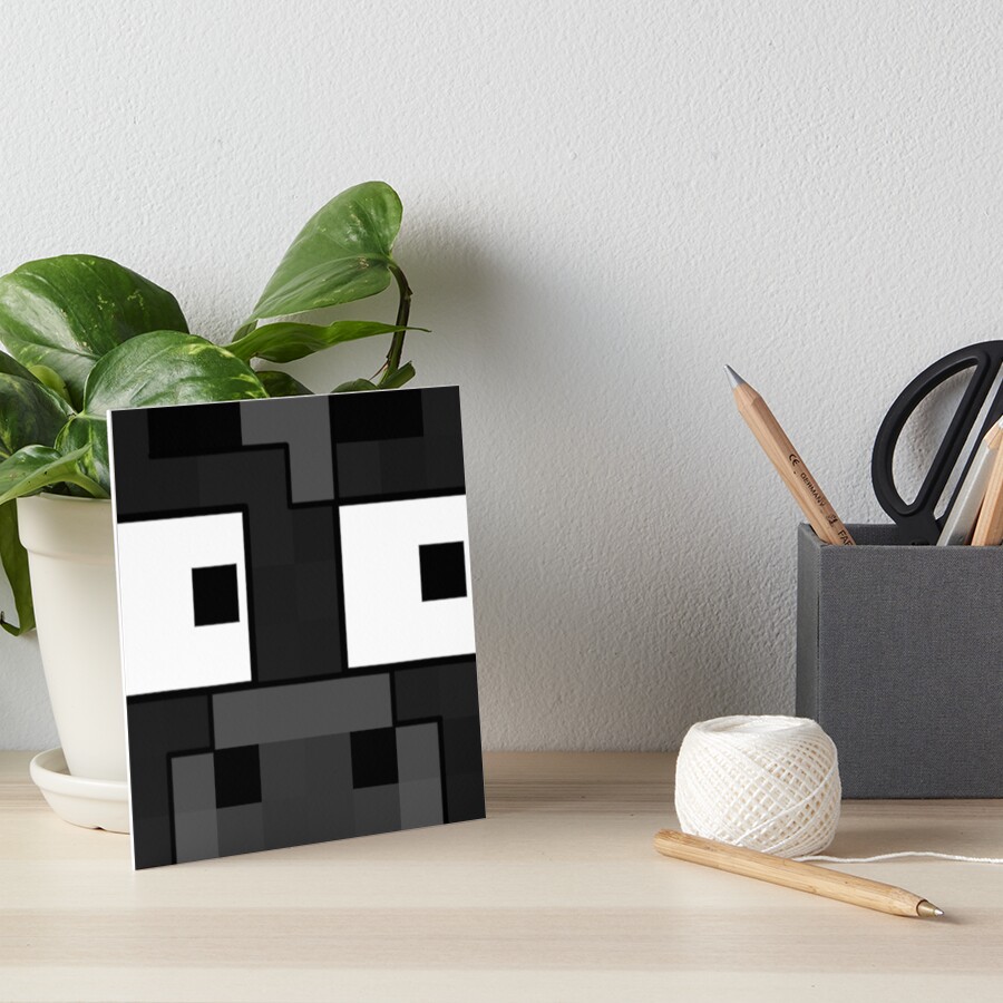"Minecraft cow funny meme, funny game mobs face pixel skin" Art Board ...