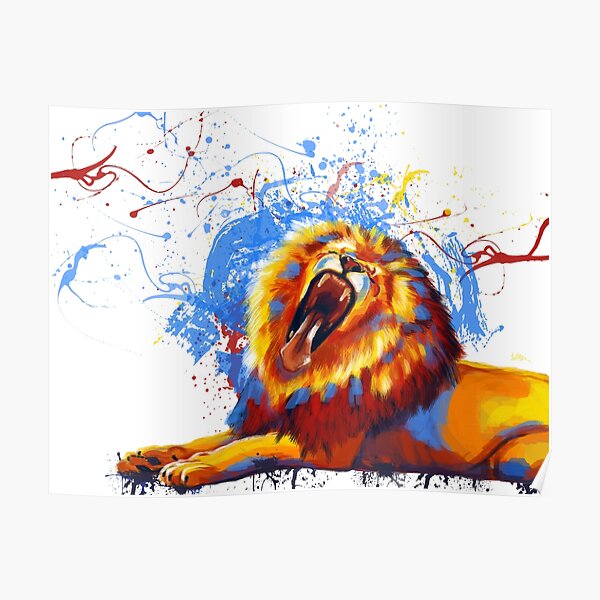 "Lion Yawn" Poster for Sale by floartstudio | Redbubble