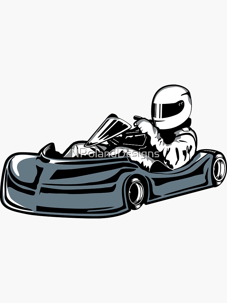 "Gray Go-Kart Sticker" Sticker for Sale by NPolandDesigns | Redbubble