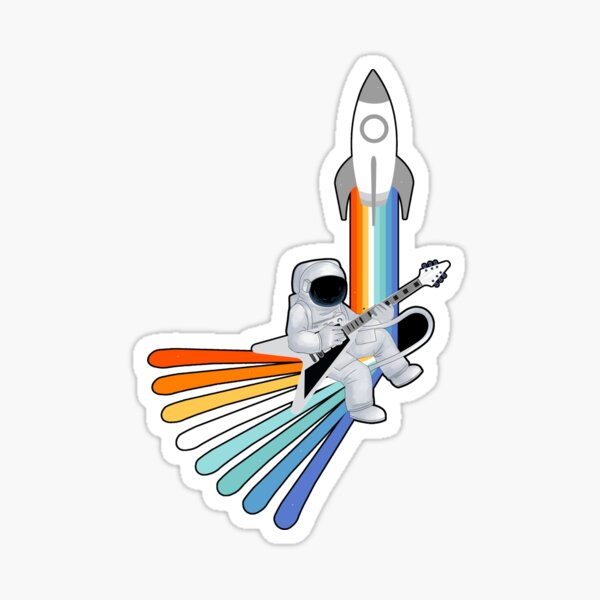 "Space Rock-et Man" Sticker for Sale by maryedenoa | Redbubble