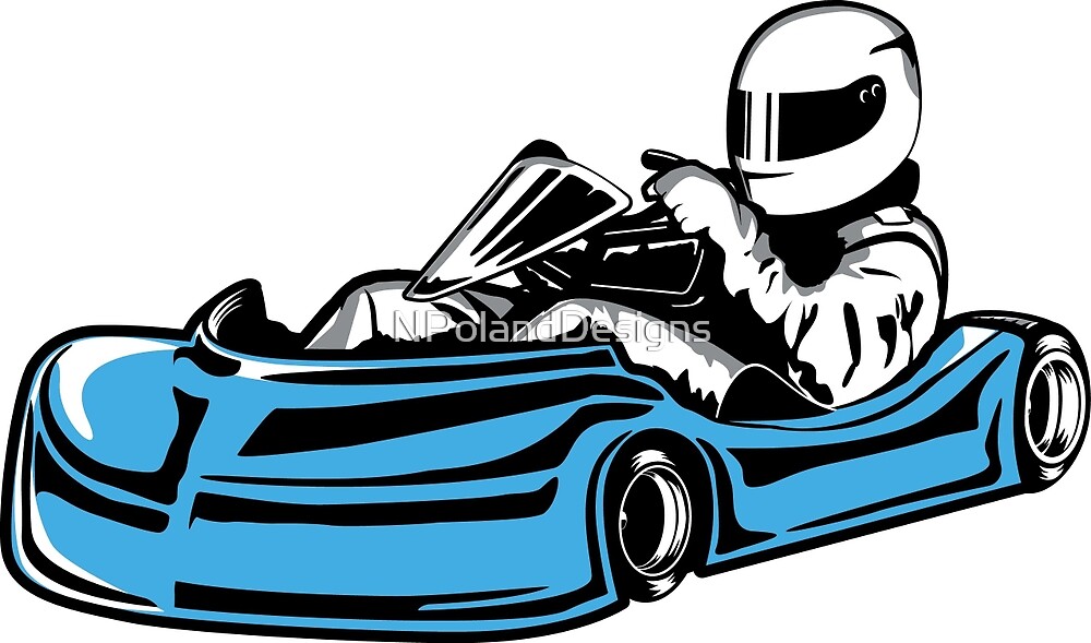 "Light Blue Go-Kart Sticker" by NPolandDesigns | Redbubble
