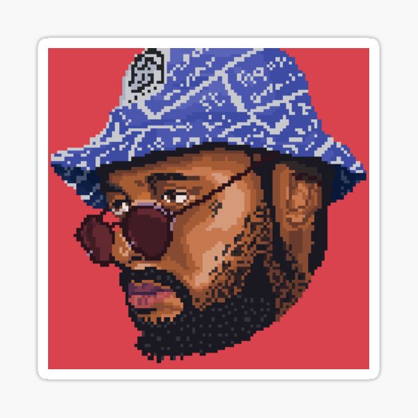 "SchoolBoy Q Pixel Art Sticker" Sticker for Sale by sdotj | Redbubble