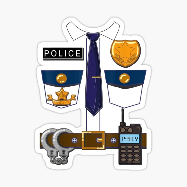 "Halloween Police Costume Policeman police officer" Sticker for Sale by ...