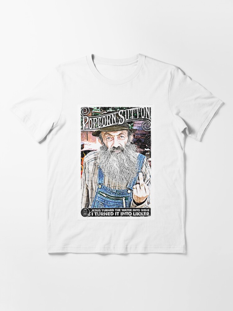 "Moonshine Popcorn Sutton " Essential T-Shirt for Sale by unclegertrude ...