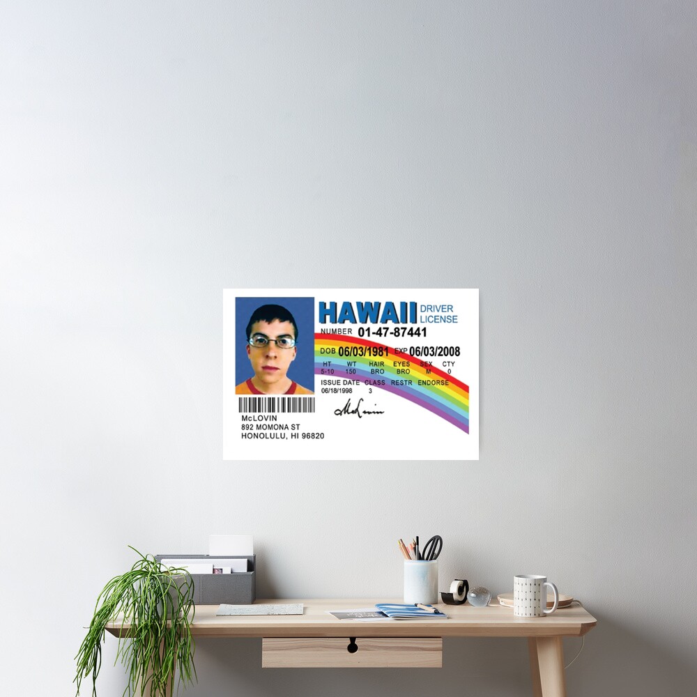 Póster «Identificación de McLovin» de virginiaviolet1 | Redbubble