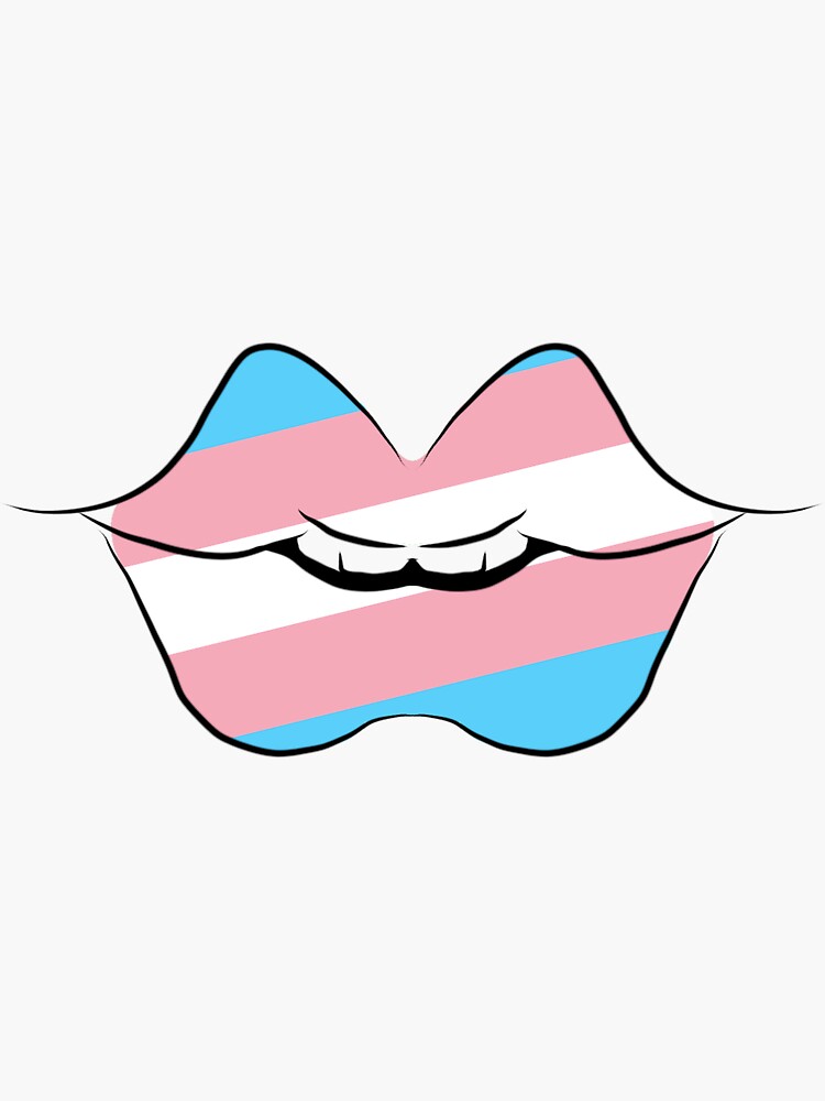 "Trans Pride Lips" Sticker for Sale by PorcelainLies | Redbubble