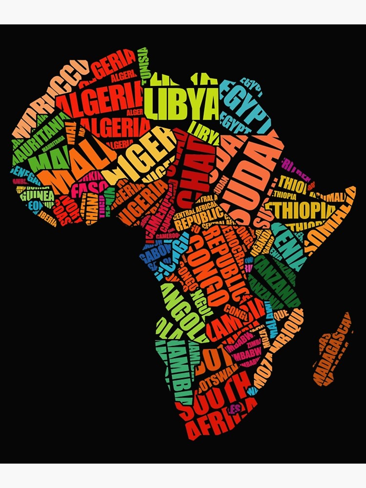 "Africa Word Pattern Africa Map" Poster for Sale by BaoChien | Redbubble