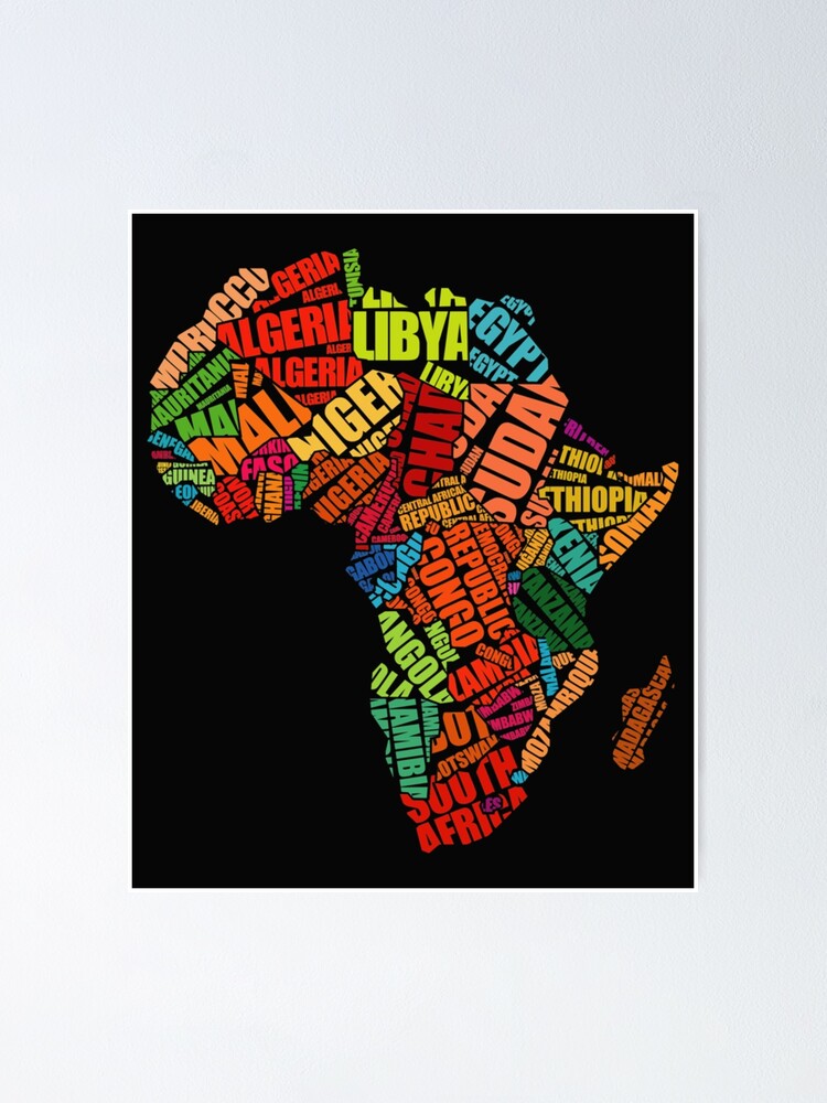 "Africa Word Pattern Africa Map" Poster for Sale by BaoChien | Redbubble