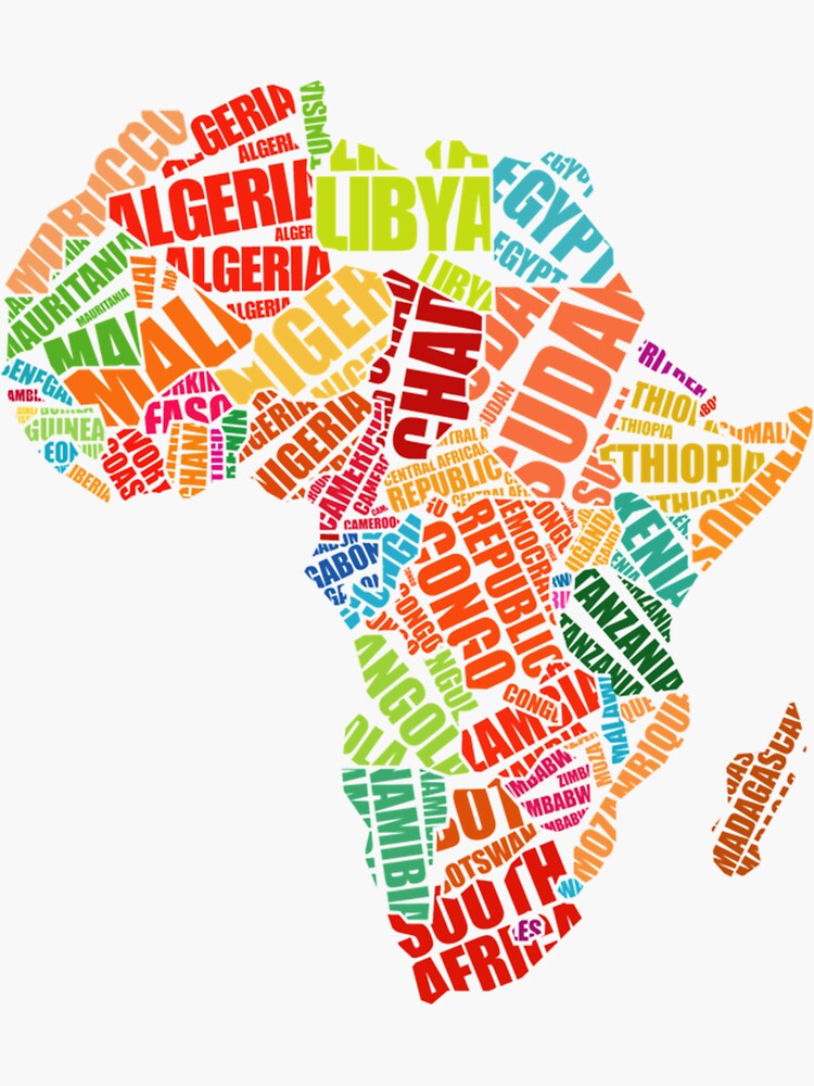 "Africa Word Pattern Africa Map" Sticker for Sale by BaoChien | Redbubble