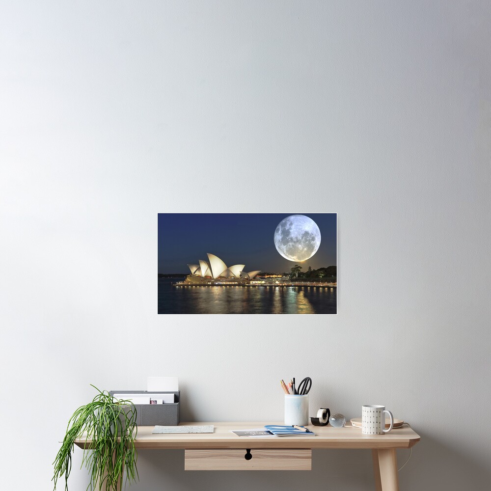 "Super moon over the Sydney Opera House Australia" Poster for Sale by ...