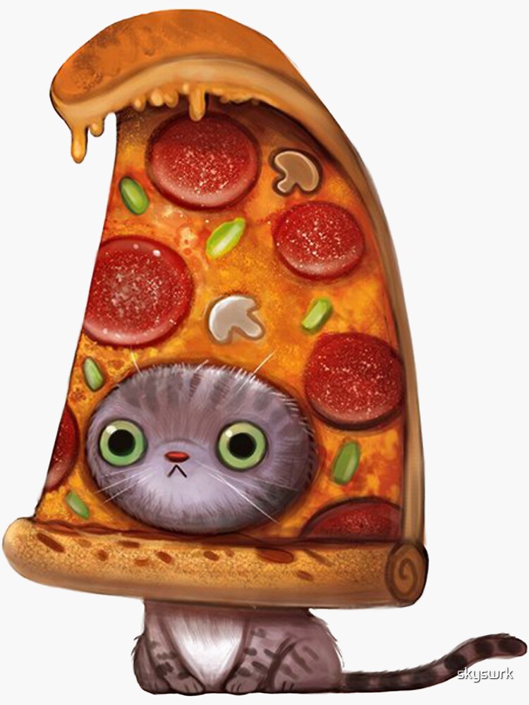 "Cat in Pizza Costume" Sticker for Sale by skyswrk | Redbubble