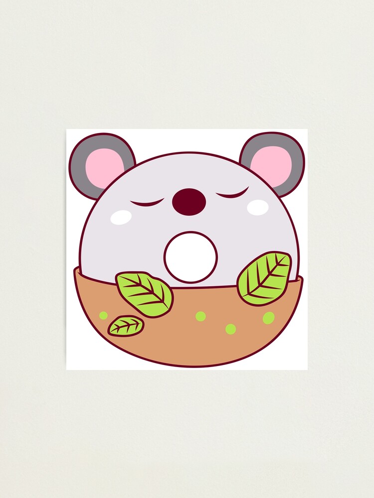 Impression photo « Donut Koala mignon avec des feuilles d'eucalyptus ...