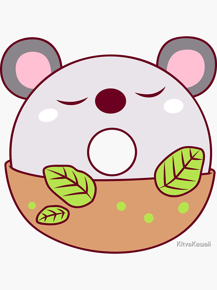 "Cute Koala Donut With Eucalyptus Leaves – Cute Kawaii Cartoon Gift ...