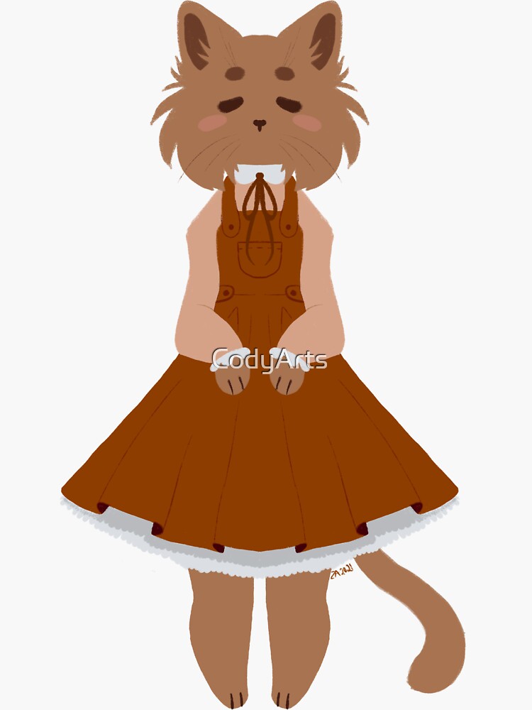 "Cottage kitty" Sticker for Sale by CodyArts | Redbubble