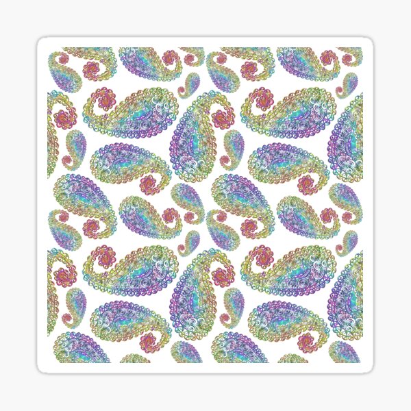 "Rainbow paisley " Sticker by RamblngFlamngo | Redbubble