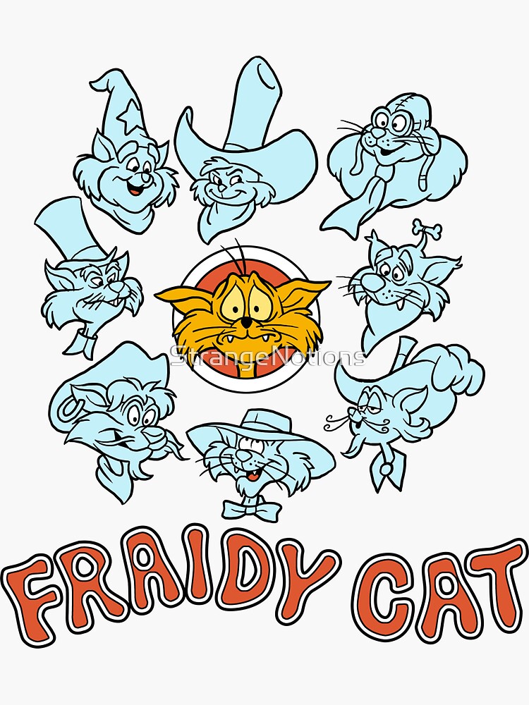 Pegatina «Montaje de dibujos animados de gato fraidy de Uncle Croc's ...