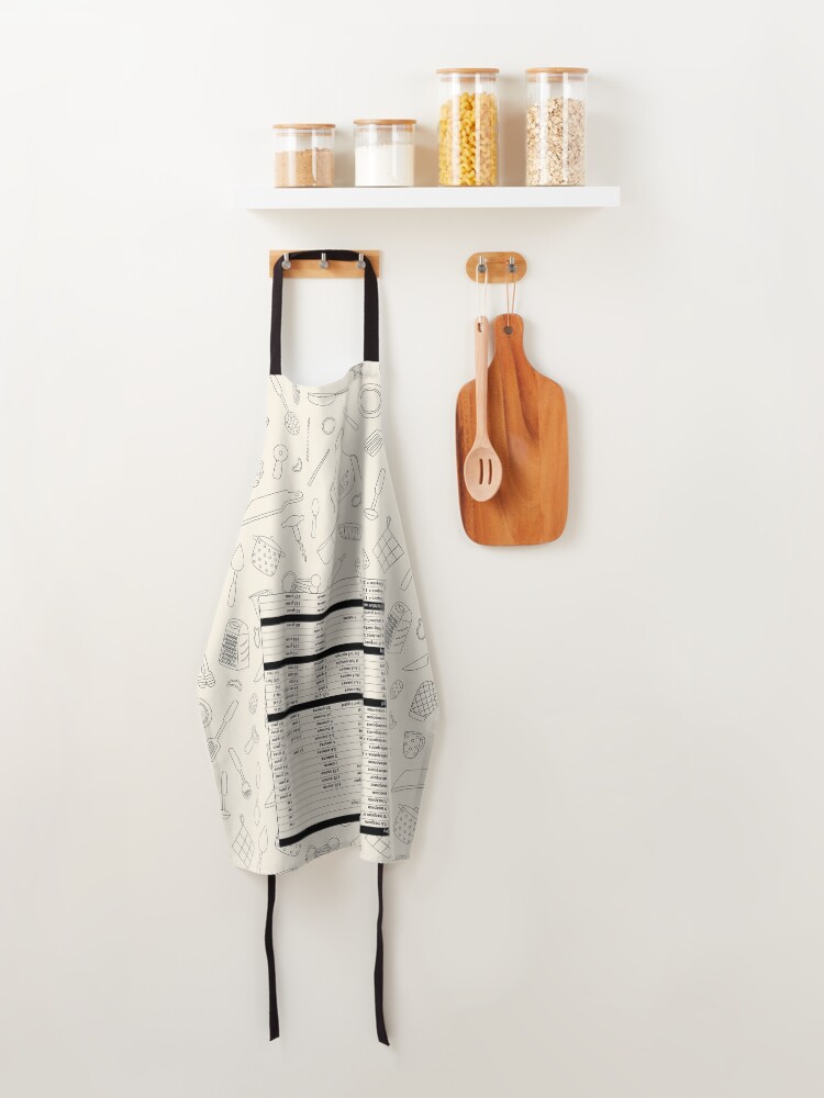 "Cooking and Baking Conversion Chart " Apron for Sale by DesignCats ...